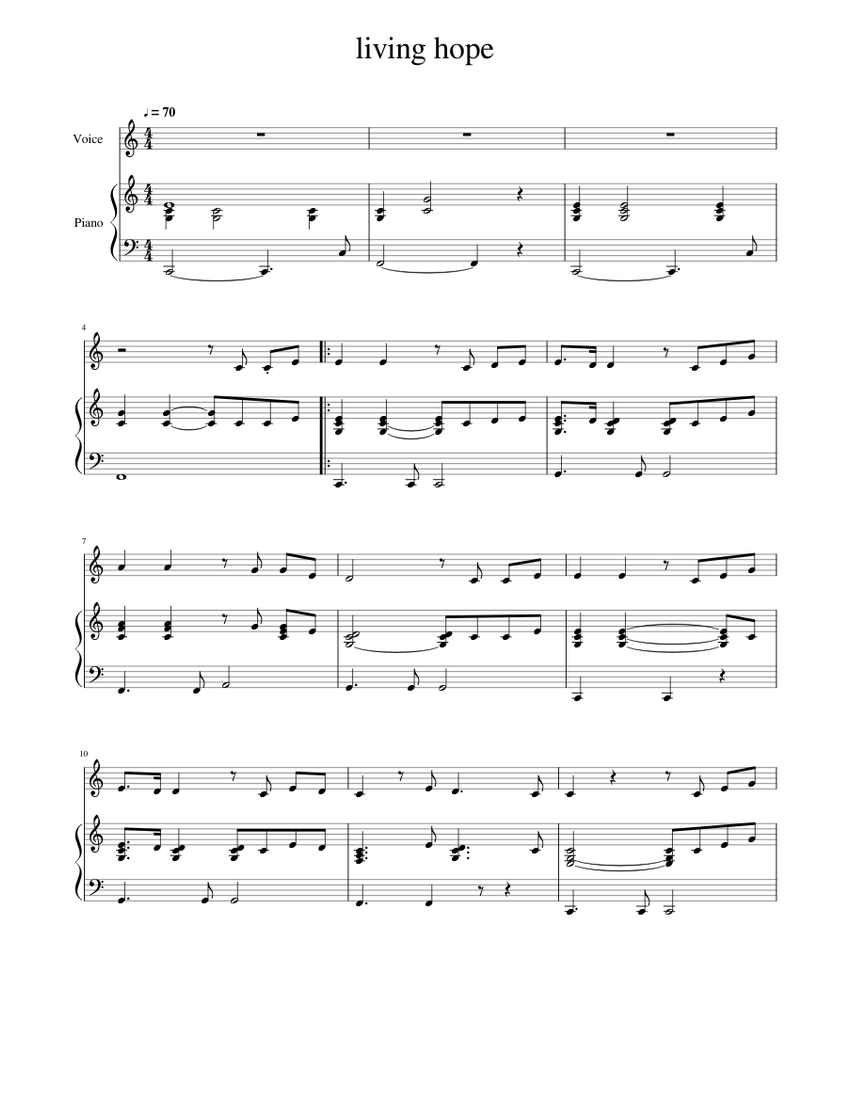 living hope Sheet music for Piano, Voice (other) (Piano-Voice ...