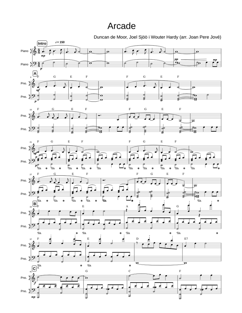 Arcade - Eurovision Song Contest 2019, Netherlands Sheet music for ...