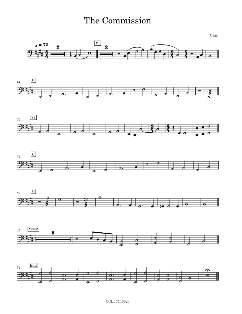 The Commission – Cain The Commission Sheet Music for Cello (Mixed ...