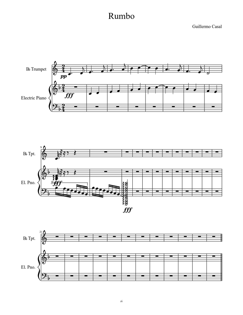 rumbo Sheet music for Trumpet other (Solo) | Musescore.com