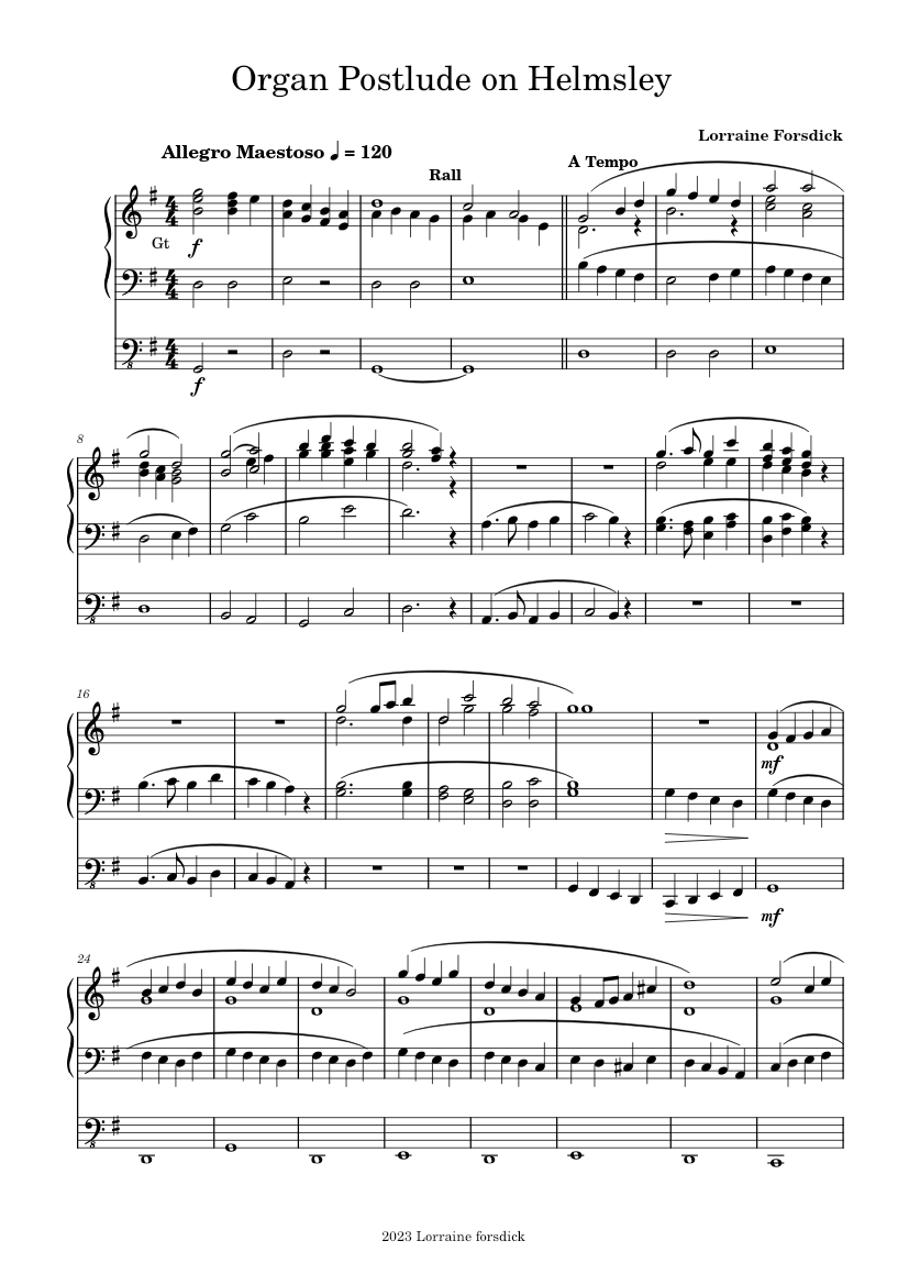 Organ_Postlude_on_Helmsley Sheet music for Organ (Solo) | Musescore.com
