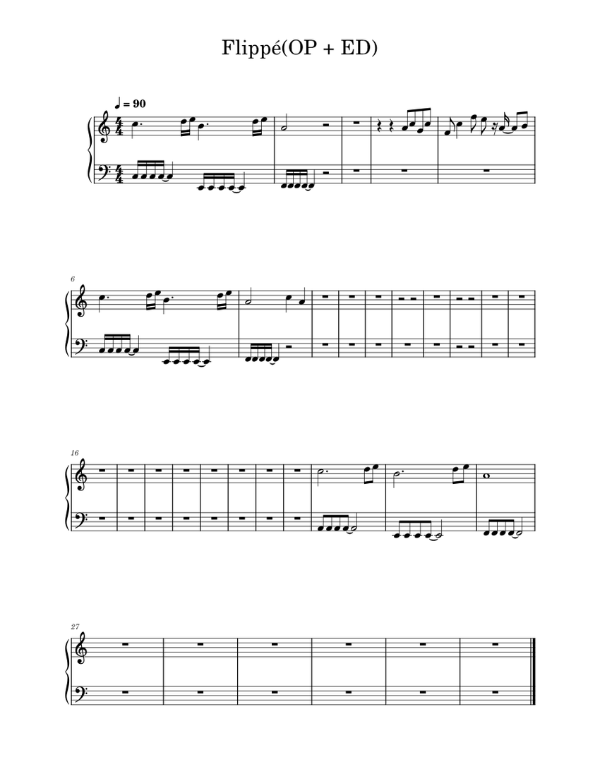 Flippé opening and ending – Thx4Crying Flippé OP+ED Sheet music for ...