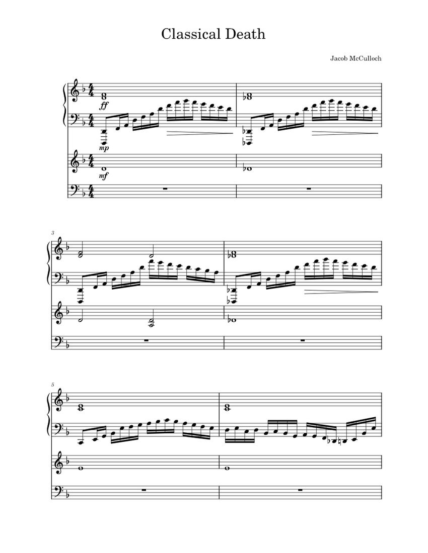 Classical Death Sheet music for Piano (Piano Four Hand) | Musescore.com