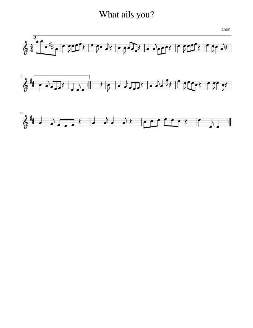 What ails you? Sheet music for Piano (Solo) Easy | Musescore.com