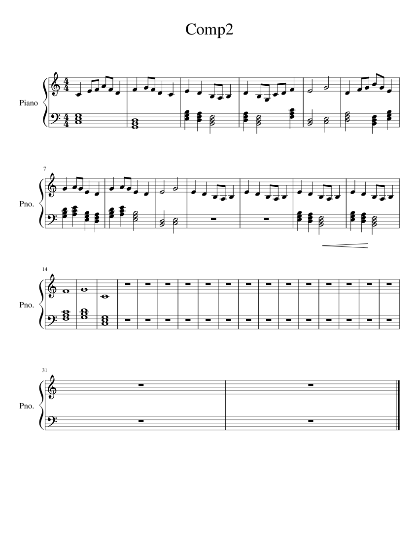 Final Comp Sheet music for Piano (Alto Sax Piano Duet) | Musescore.com
