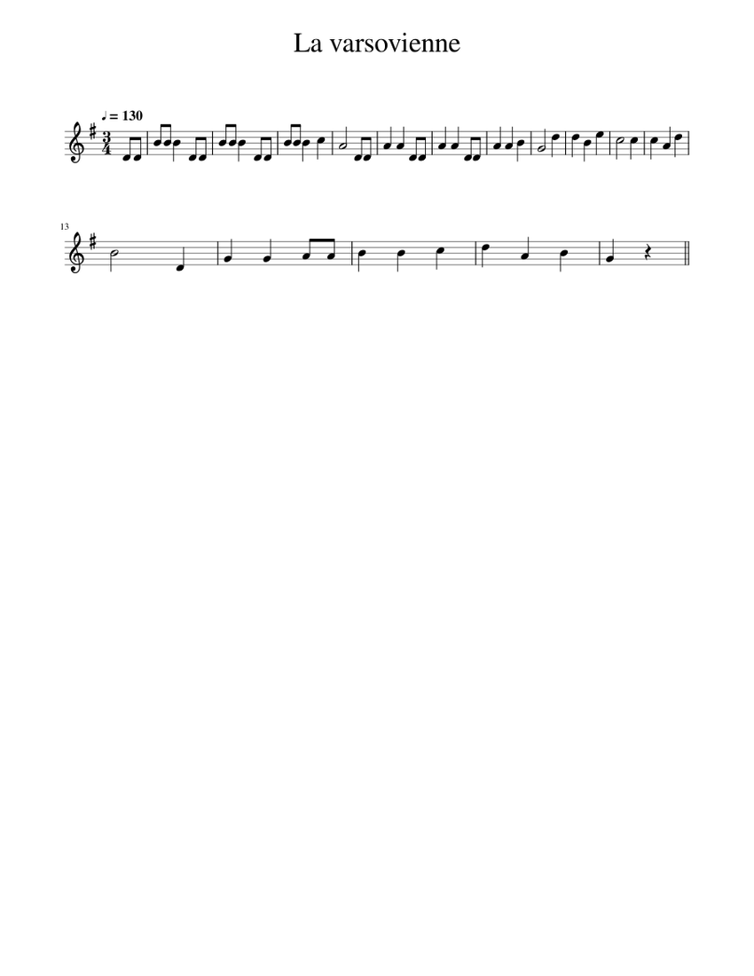 La varsovienne Sheet music for Piano (Solo) | Musescore.com