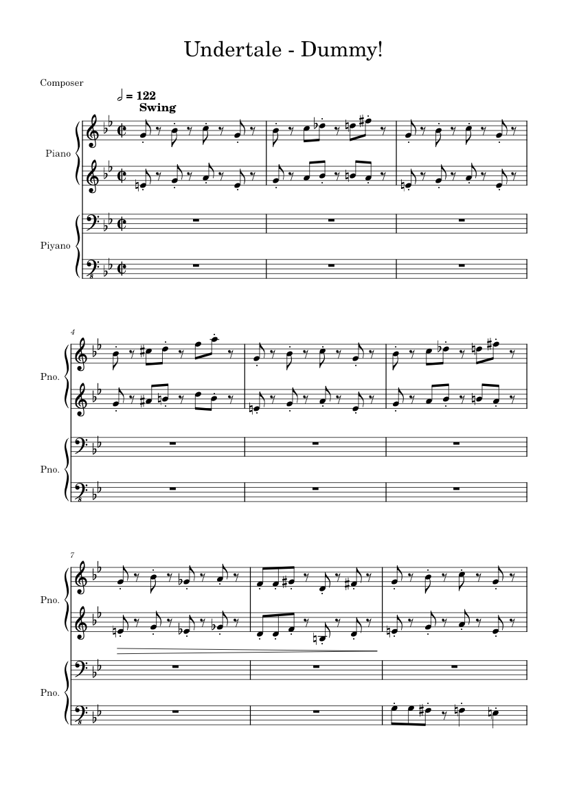 Undertale - Dummy! Piano Duet – Toby Fox Undertale - Dummy! ∣ Frank ...