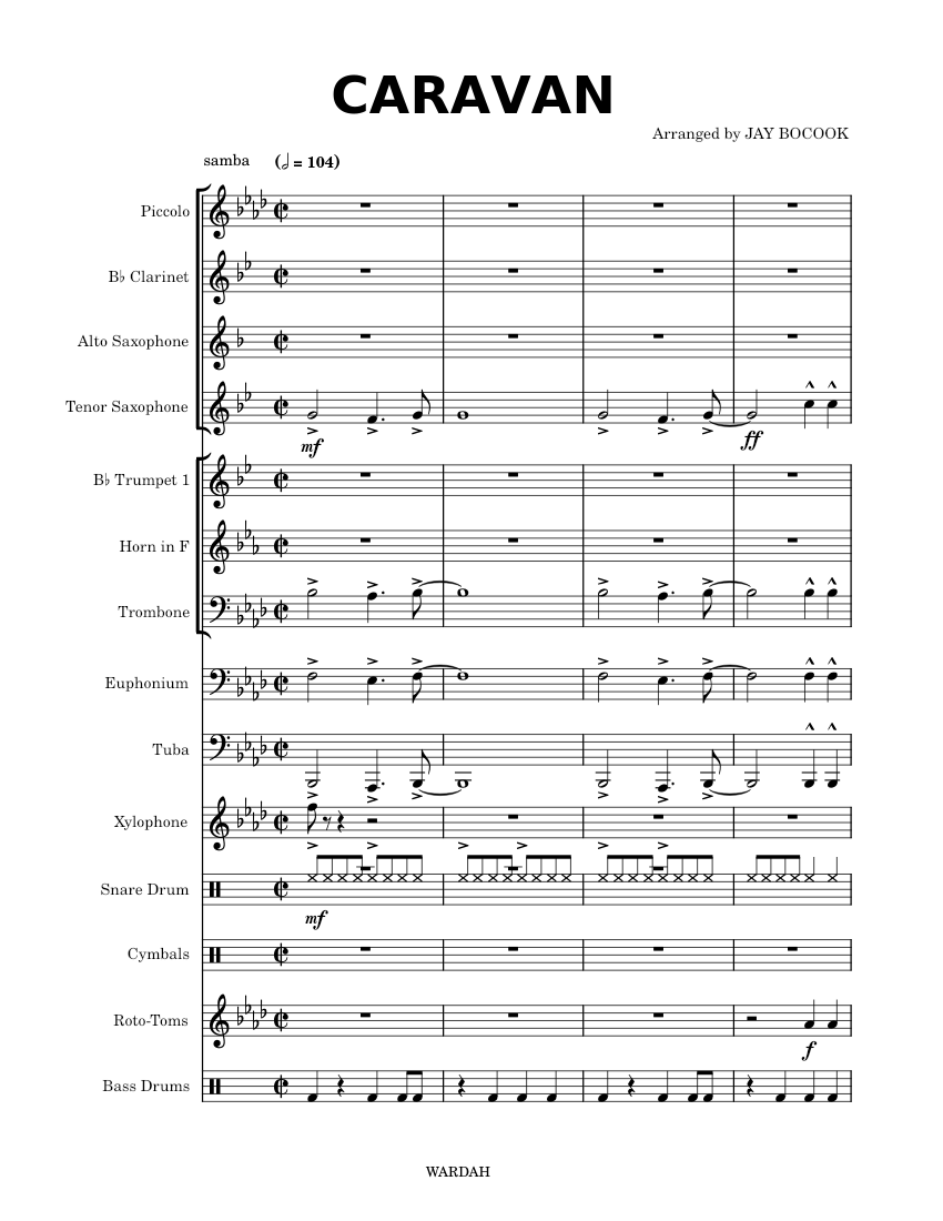caravan – Jay Bocook Sheet music for Trombone, Euphonium, Tuba, Flute piccolo & more instruments ...