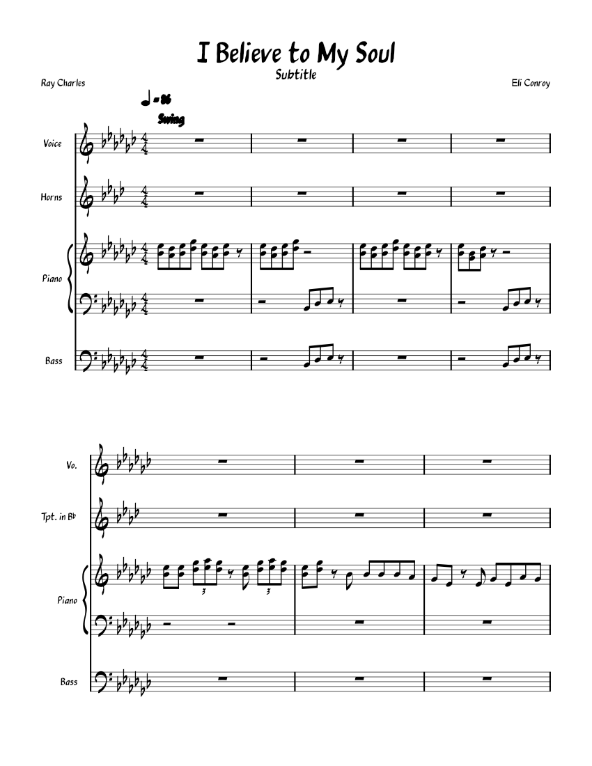 I Believe To My Soul – Ray Charles I Believe newest copy- Apr 21 Sheet Music with Chords for ...