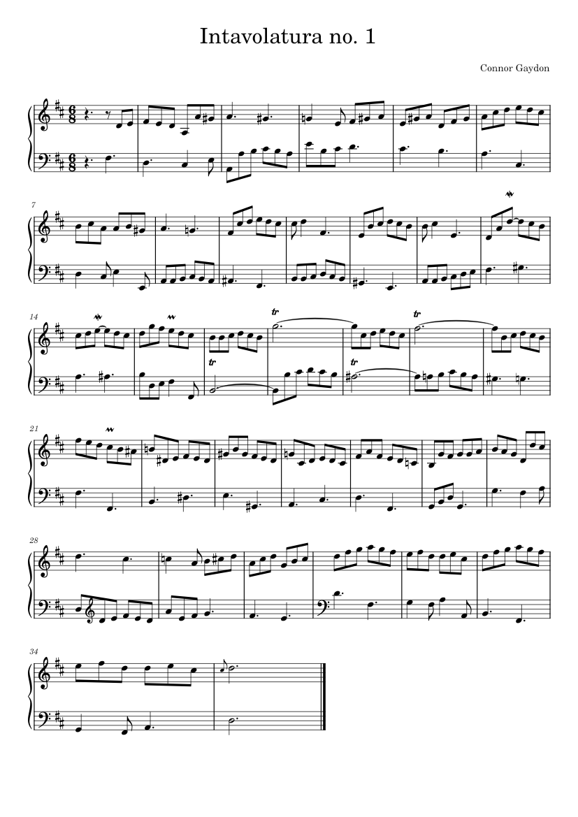 Imitative Counterpoint - Intavolatura No. 1 Sheet music for Piano (Solo ...