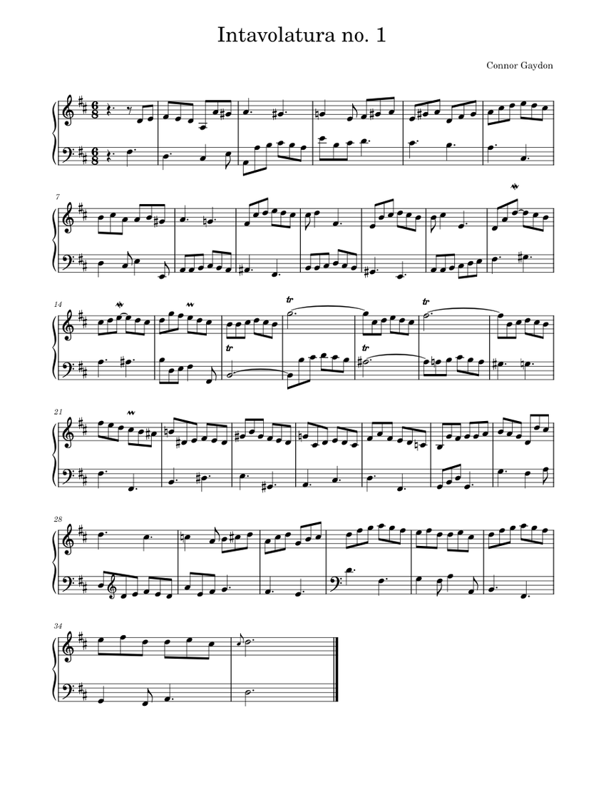 Imitative Counterpoint - Intavolatura No. 1 Sheet music for Piano (Solo ...
