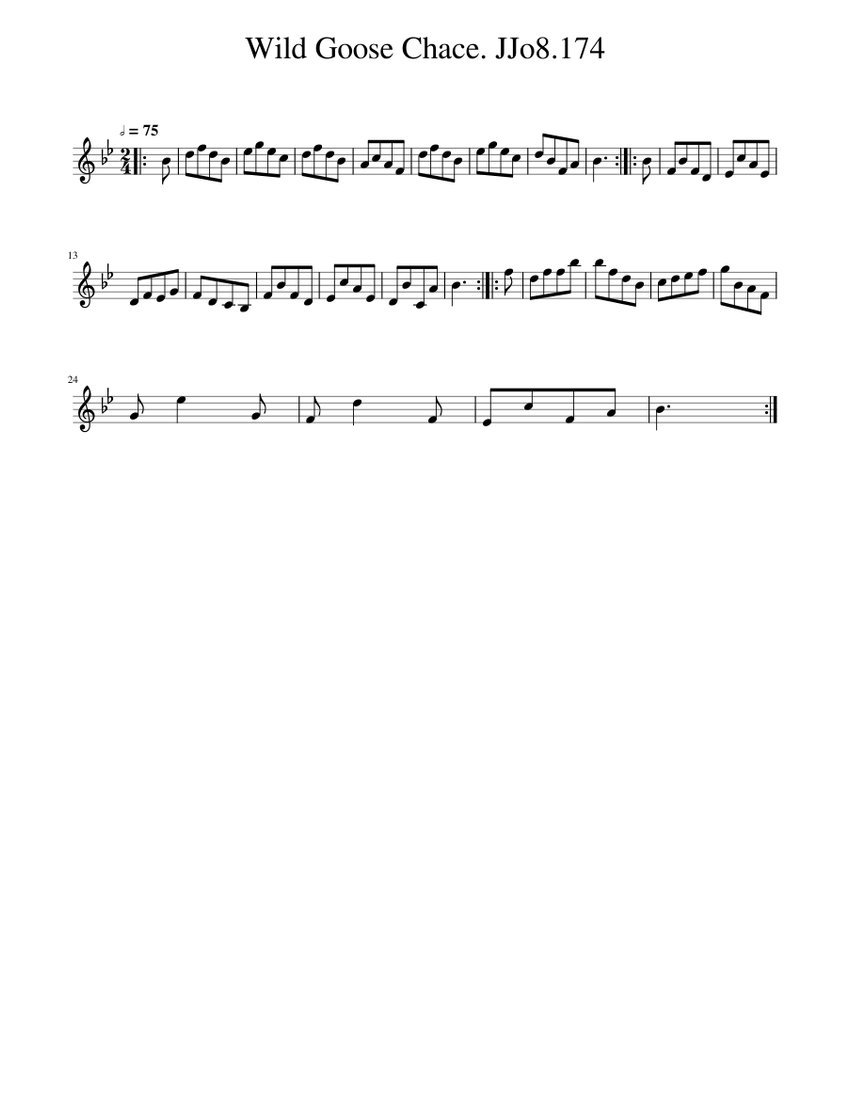 Wild Goose Chace. JJo8.174 Sheet music for Piano (Solo) Easy ...