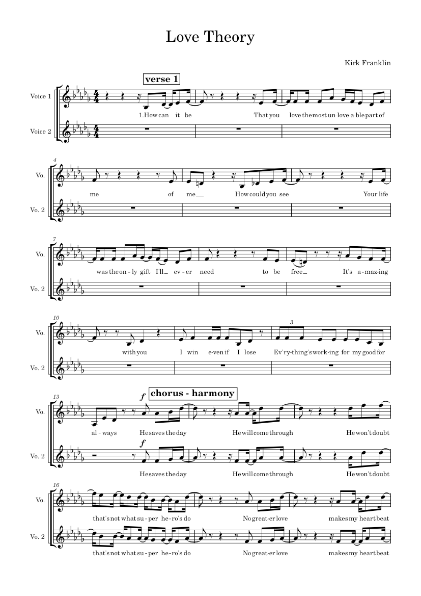 Love Theory – Kirk Franklin Sheet Music for Voice (other) (Choral ...