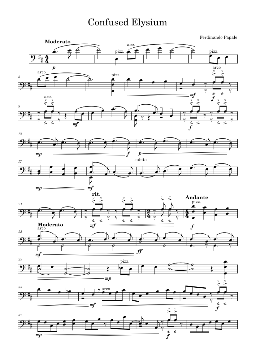 Confused Elysium Sheet music for Cello (Solo) | Musescore.com