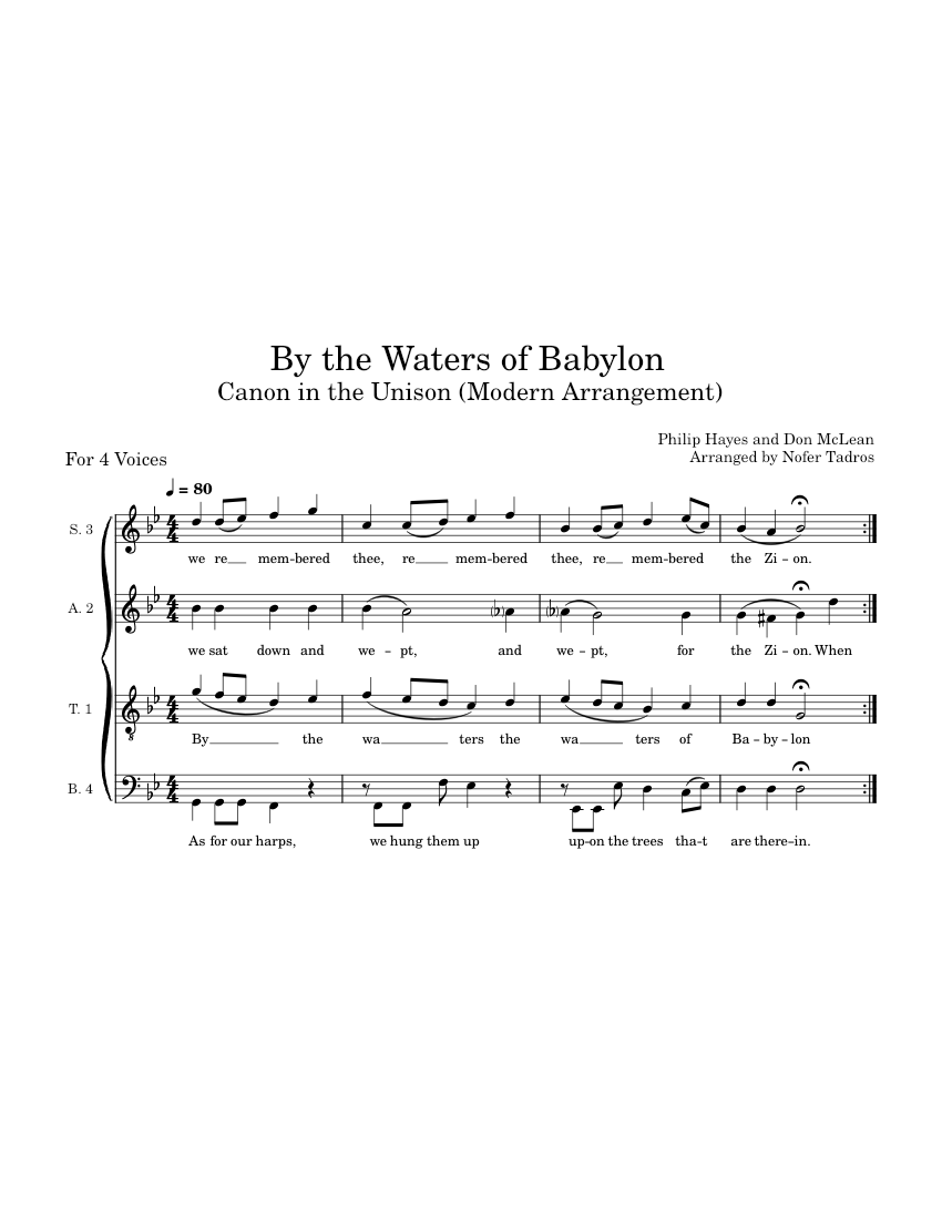 By the Waters of Babylon (Modern Arrangement) – Philip Hayes and Don ...