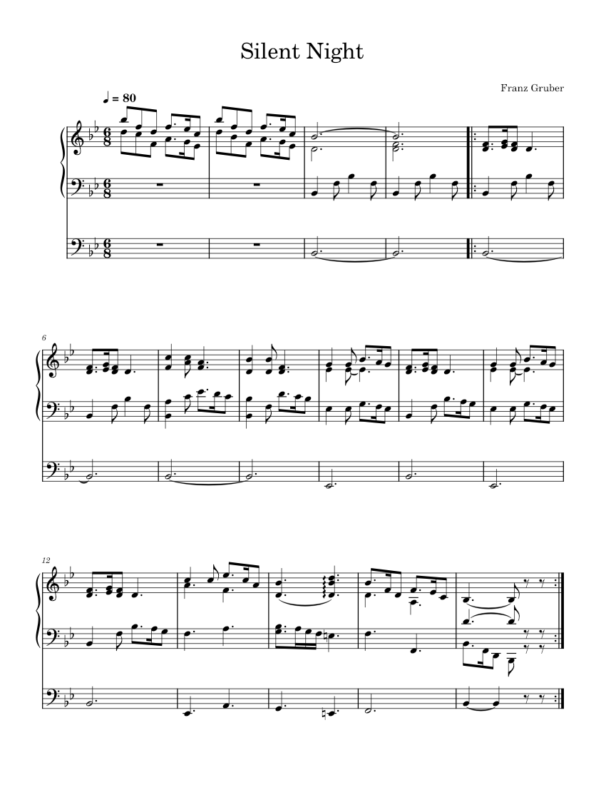Silent Night Sheet Music for Organ (Solo) | MuseScore.com