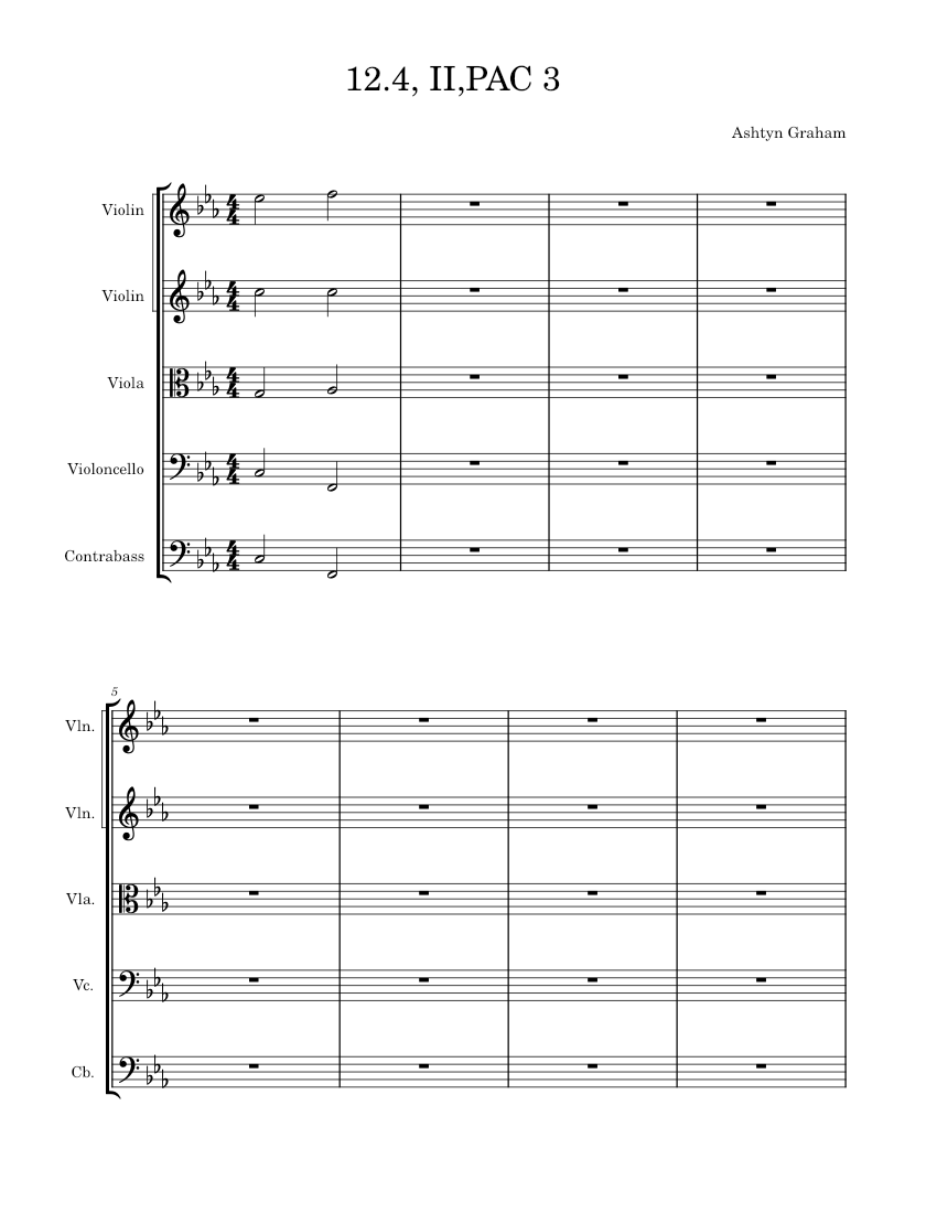Music Theory 2 PAC Sheet music for Contrabass, Violin, Viola, Cello ...