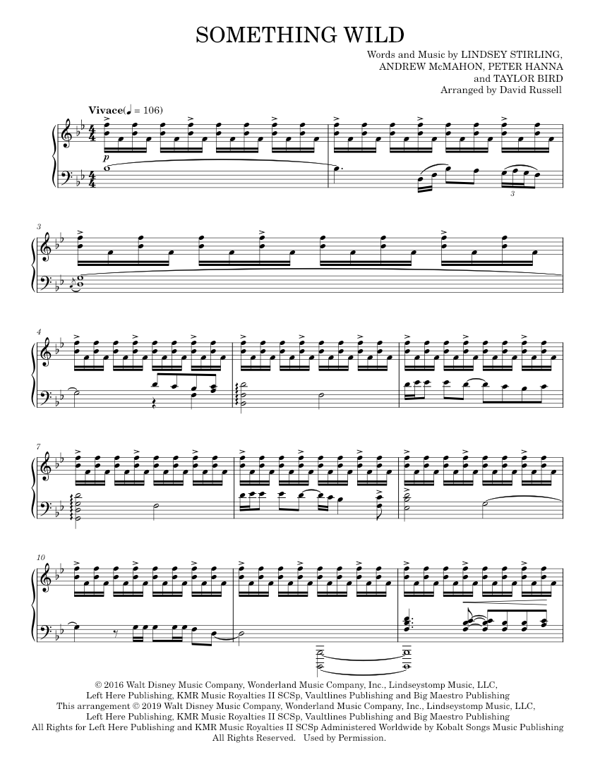 Play Official version of Something wild Sheet Music by Lindsey Stirling ...