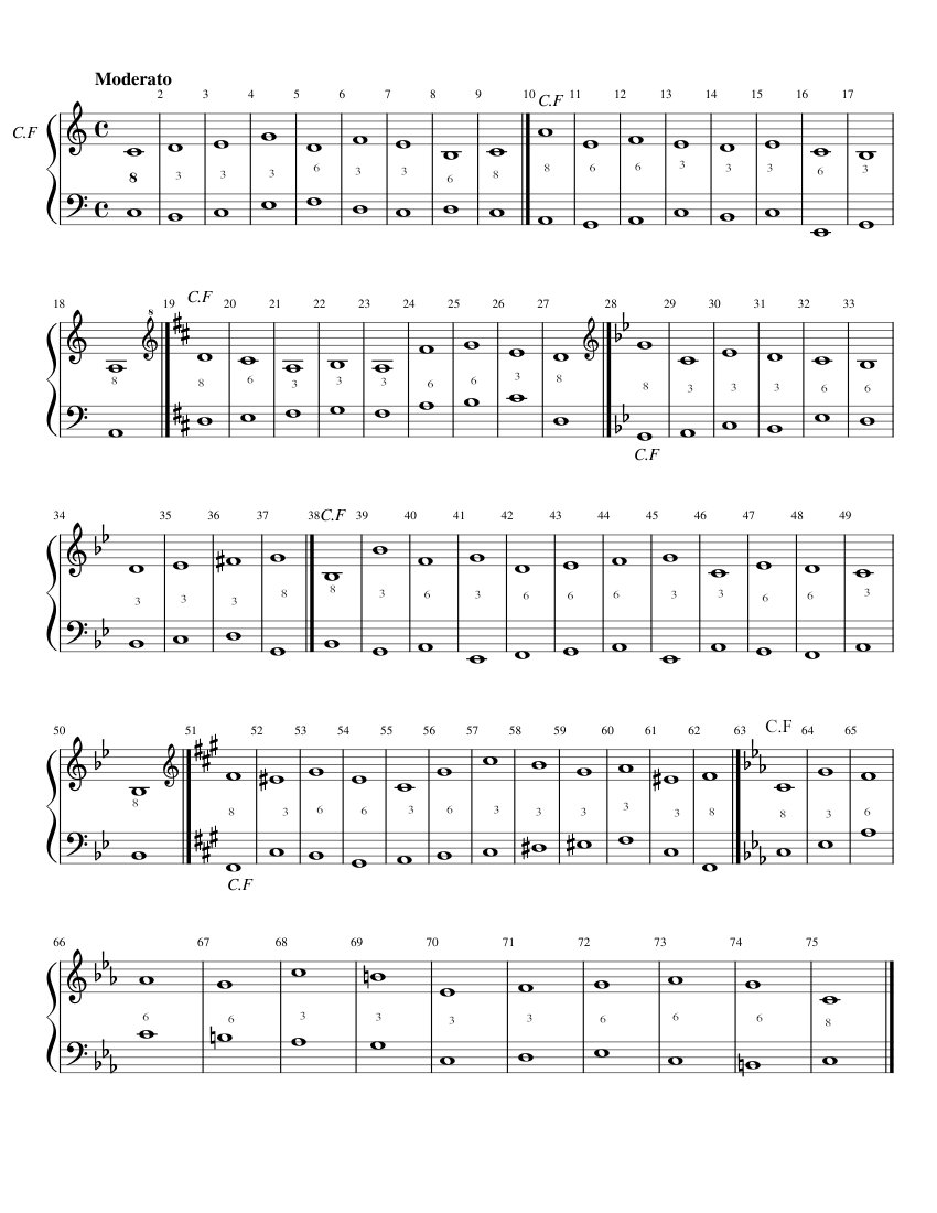 Counterpoint Practice Sheet music for Piano (Solo) | Musescore.com