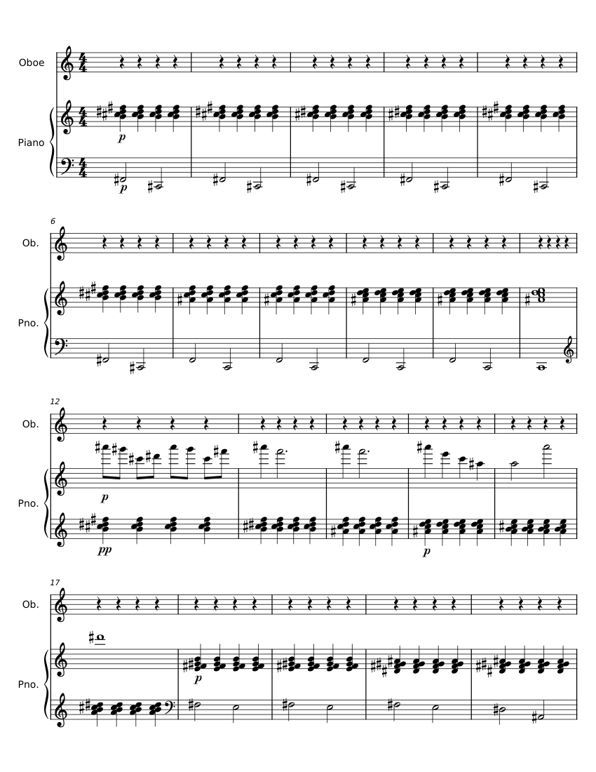 Digital Daffodils Sheet music for Piano, Oboe (Solo) | Musescore.com