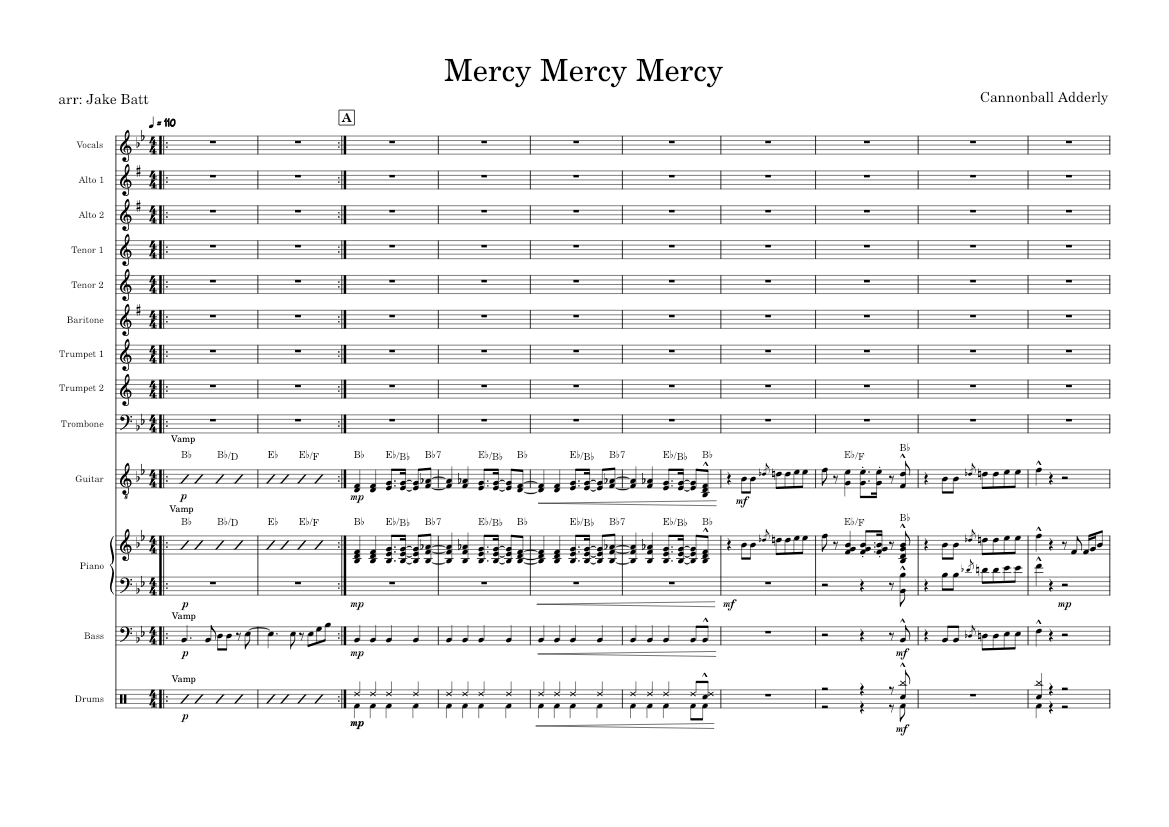 Mercy mercy mercy – Cannonball Adderley Sheet Music with Chords for ...
