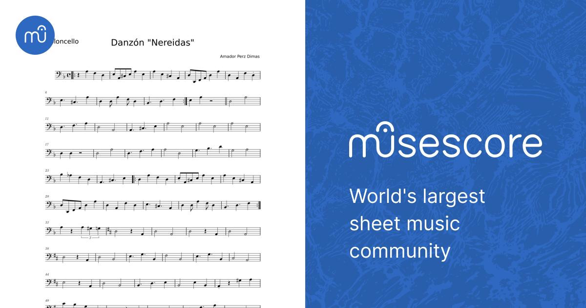 Danzón "Nereidas" Parte Violonchelo Sheet music for Cello (Solo ...