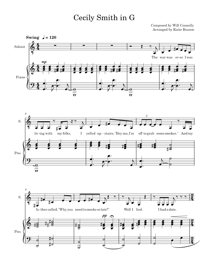 Cecily smith – Will Connolly Will Connolly's Cecily Smith in G Sheet ...