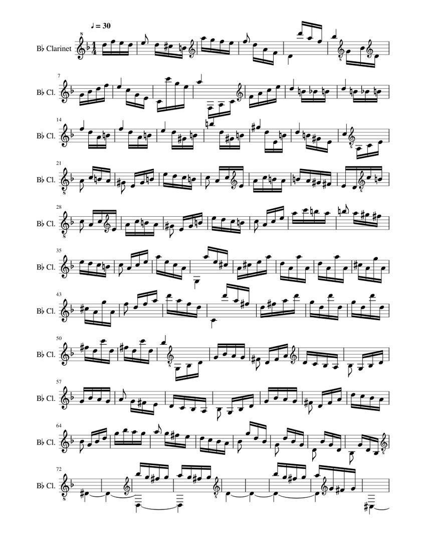 Eb Bb CPE Bach Solfeggietto Violin Clarinet Sheet music for Clarinet in ...