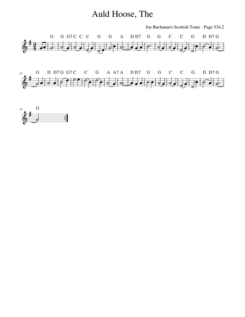 The Auld Hoose Sheet music for Piano (Solo) | Musescore.com