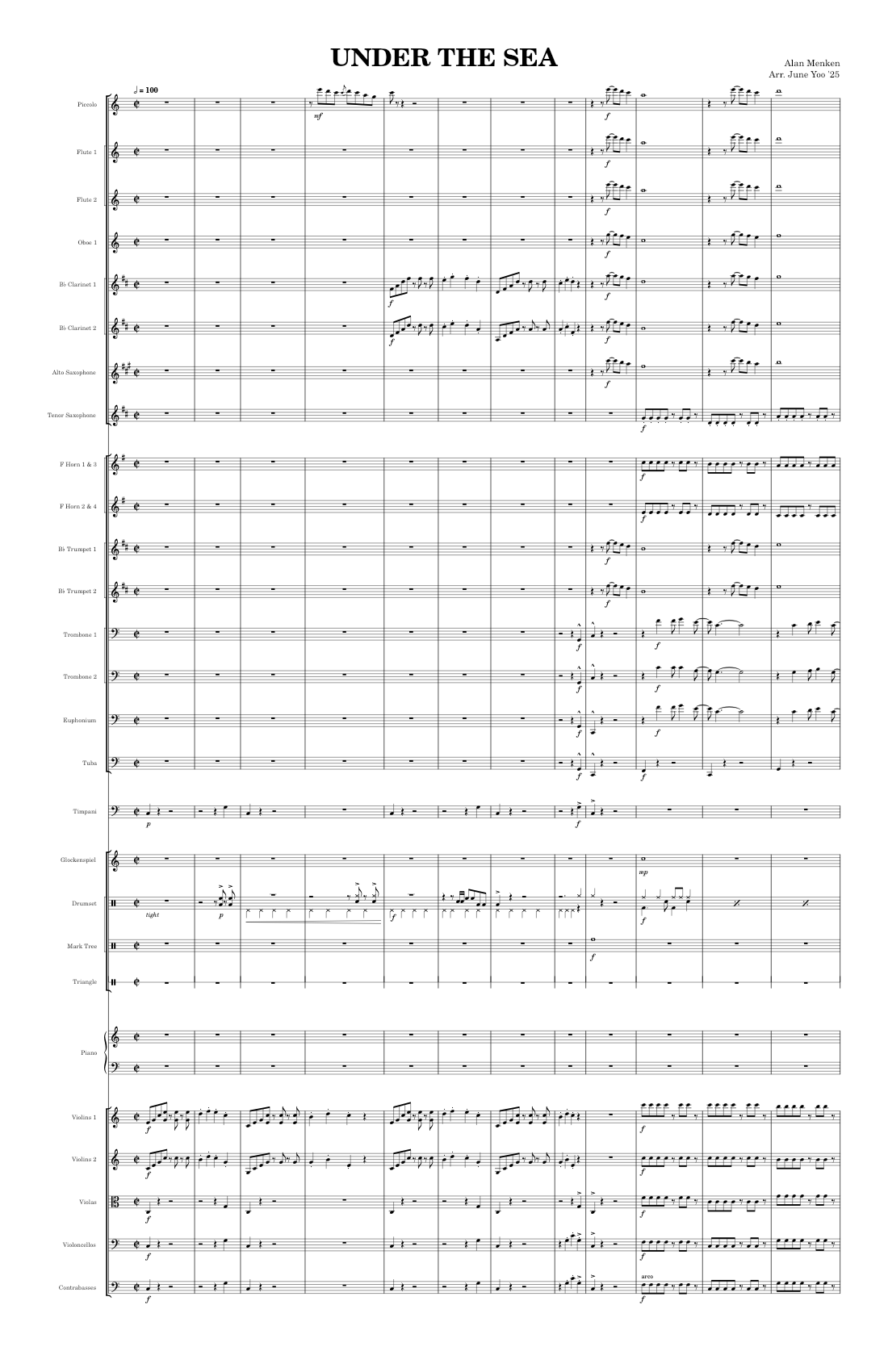 Under The Sea (Encore to The Little Mermaid Suite) Sheet Music for ...