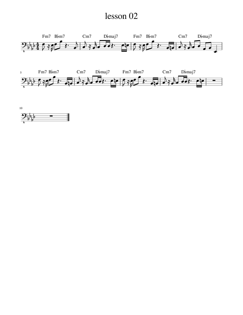 lesson 02 Sheet music for Bass guitar (Solo) | Musescore.com