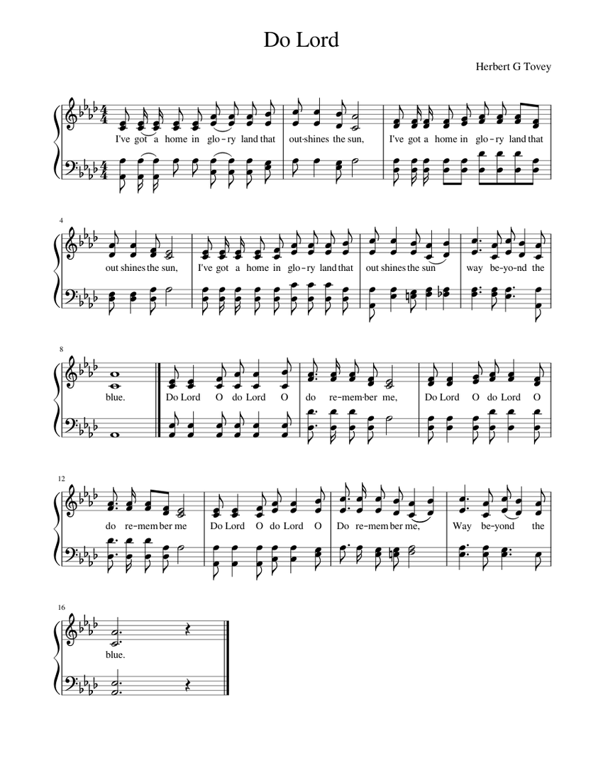 Do Lord Sheet music for Piano (Solo) | Musescore.com