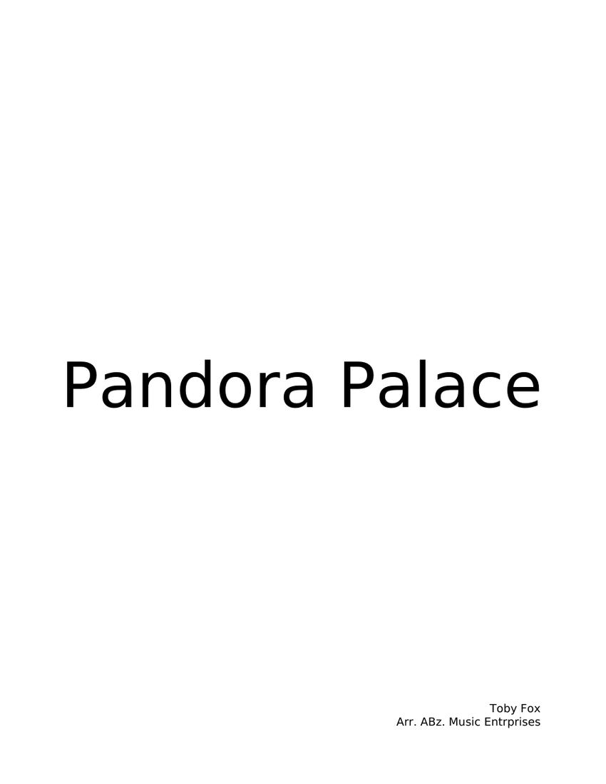 Pandora Palace Jazz Band Arrangement Sheet music for Trombone, Organ ...