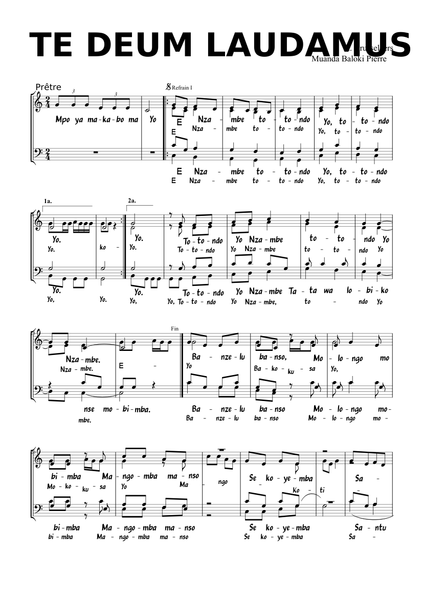 TE DEUM LAUDAMUS Sheet music for Piano (Solo) Easy | Musescore.com