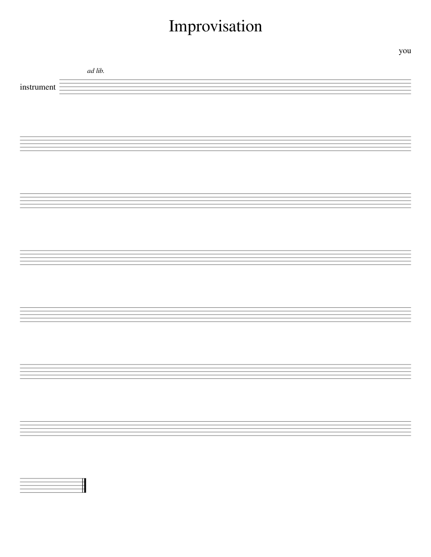 Improvisation Sheet music for Piano (Solo) Easy | Musescore.com