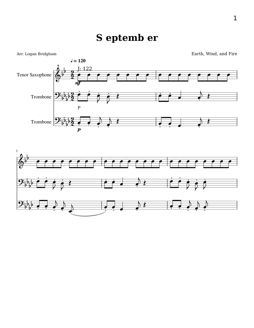 September Sheet music for Trombone (Brass Duet) | Musescore.com