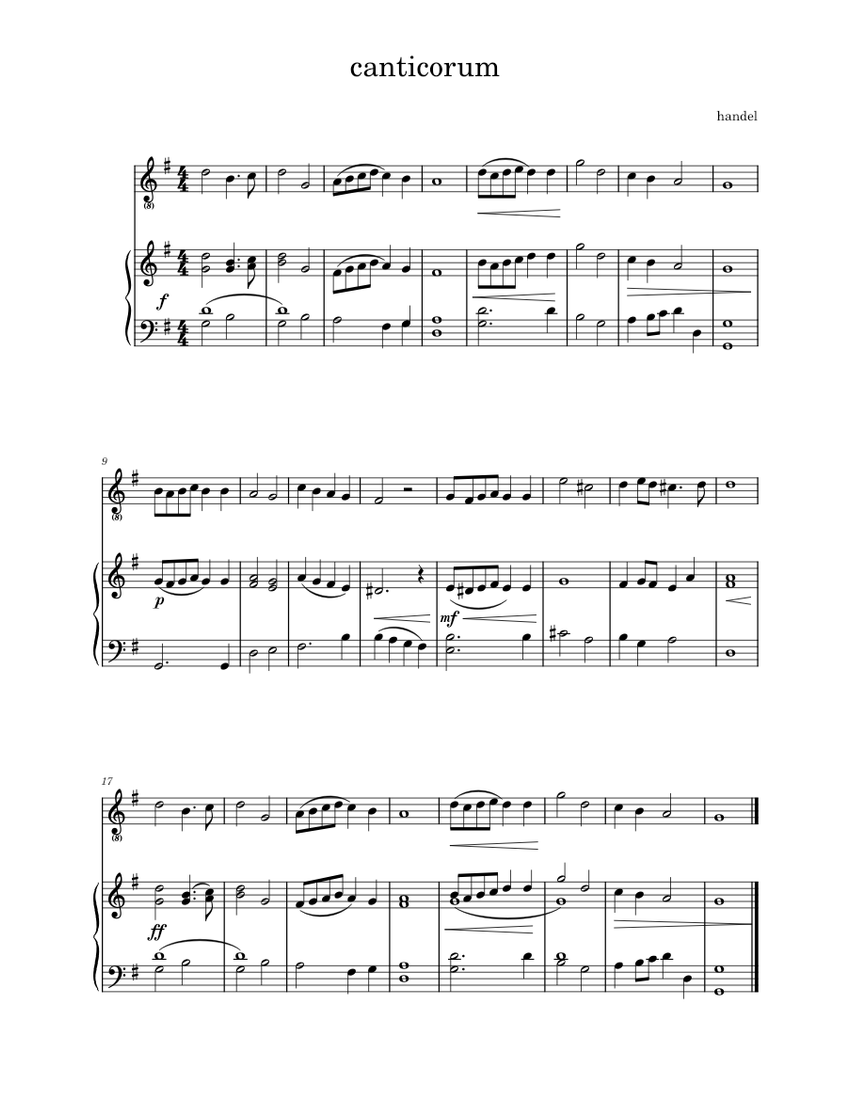Canticorum jubilo – Georg Friedrich Händel Sheet music for Piano ...