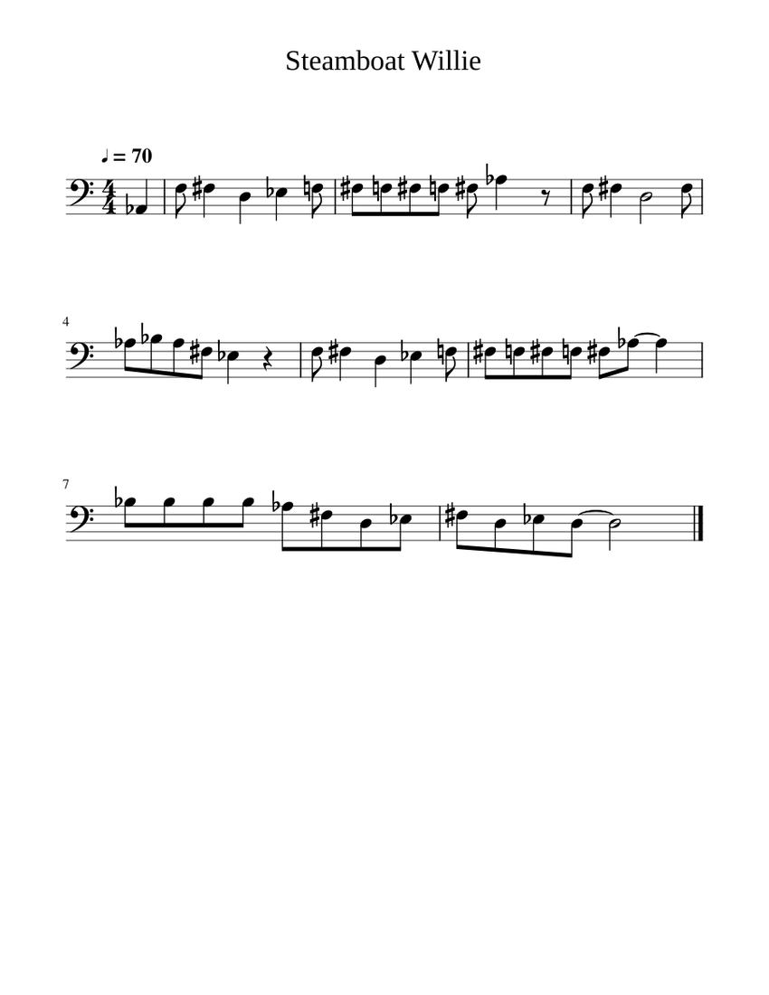 Steamboat Willie But It's Minor Sheet music for Cello (Solo ...