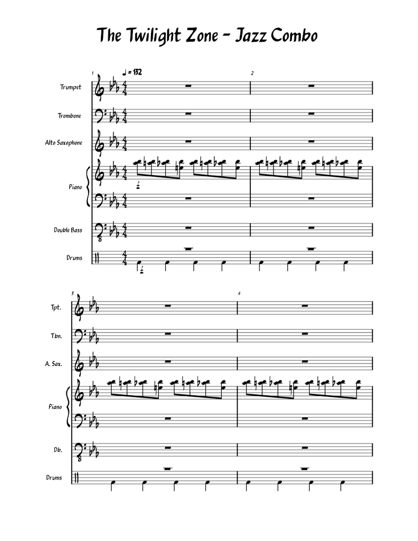 The Twilight Zone – The Manhattan Transfer Sheet music for Piano ...