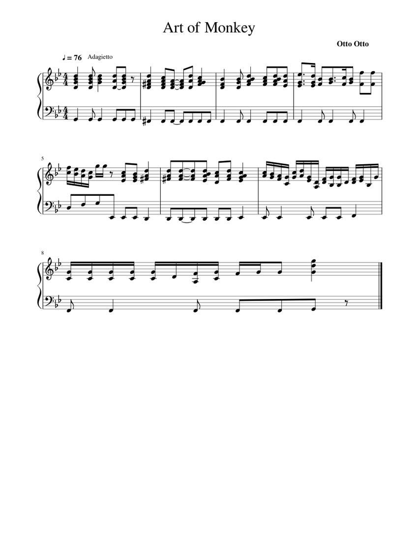 Art of Monkey Sheet music for Piano (Solo) | Musescore.com