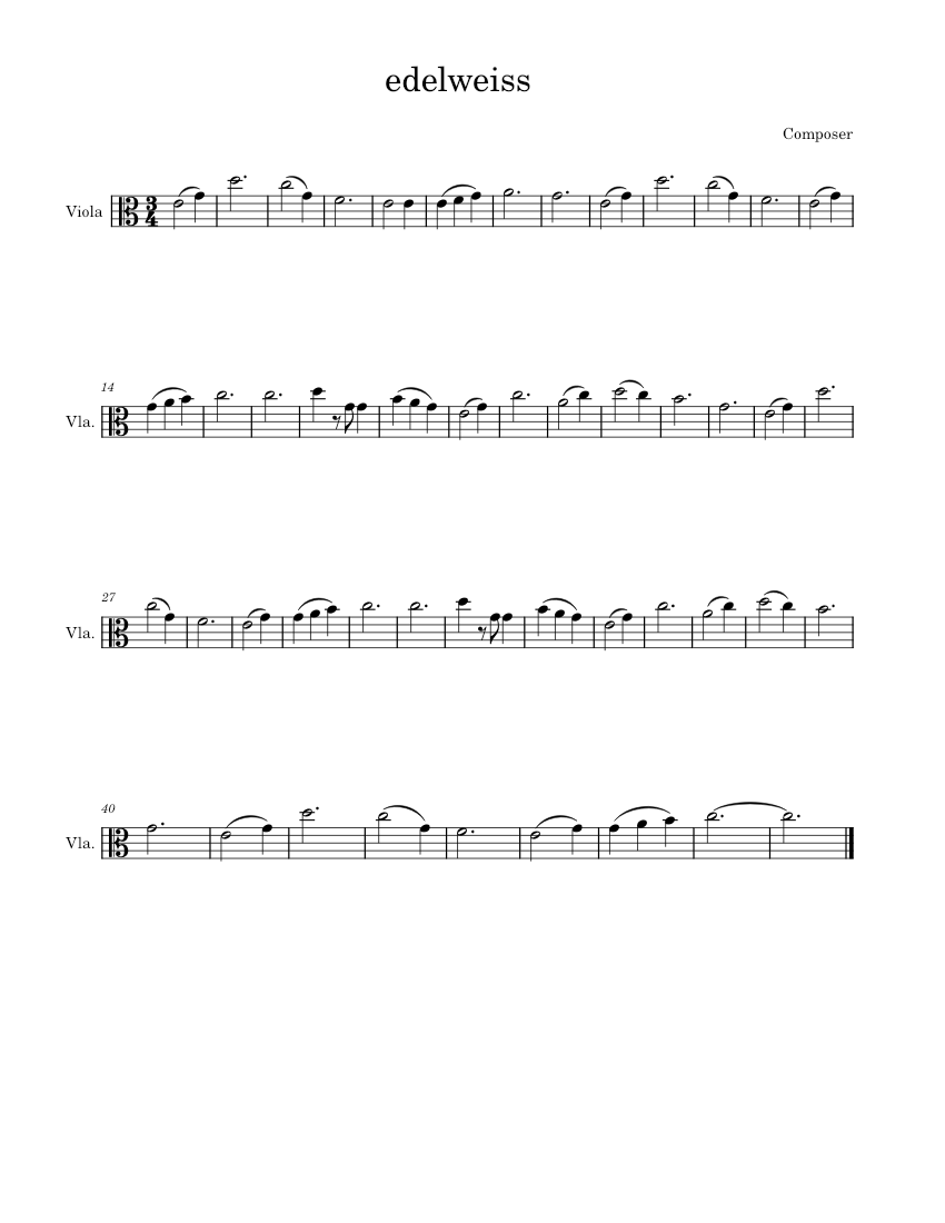 Edelweiss (from The Sound of Music) – Rodgers & Hammerstein edelweiss ...