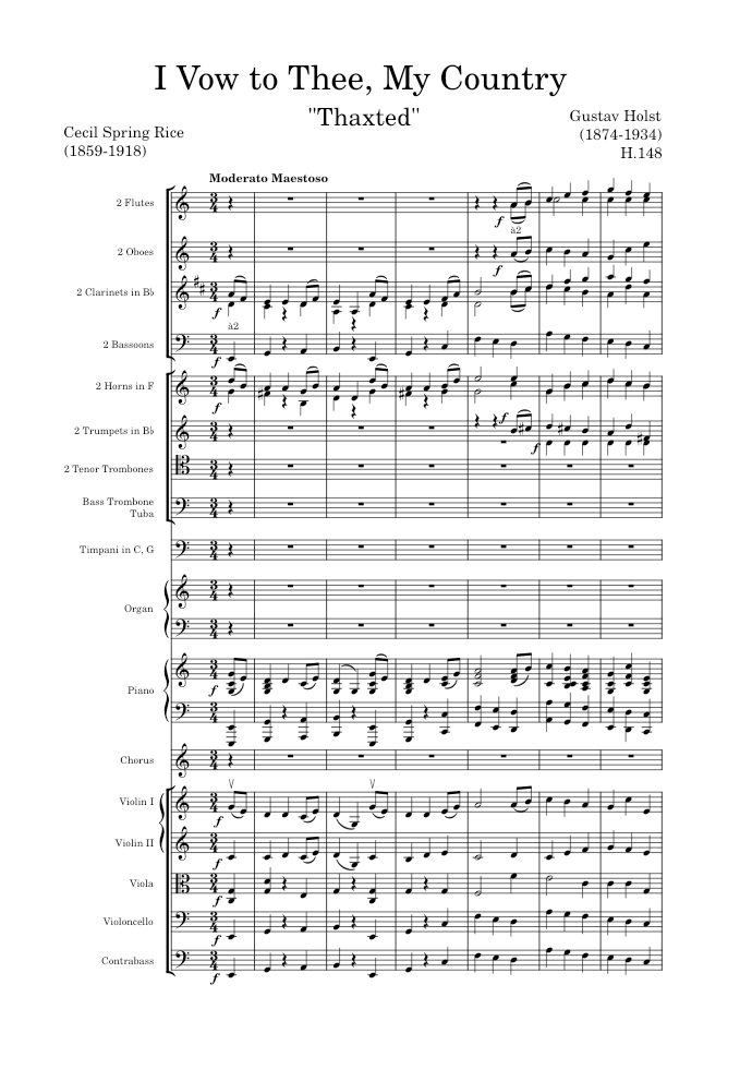 I Vow to Thee, My Country - Gustav Holst Sheet Music for Piano, Trombone, Organ, Tuba & more ...