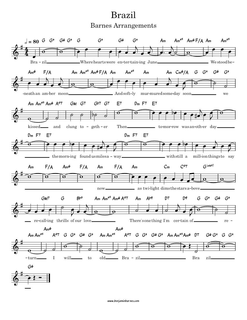 Brazil Sheet music for Piano (Mixed Ensemble) Easy | Musescore.com
