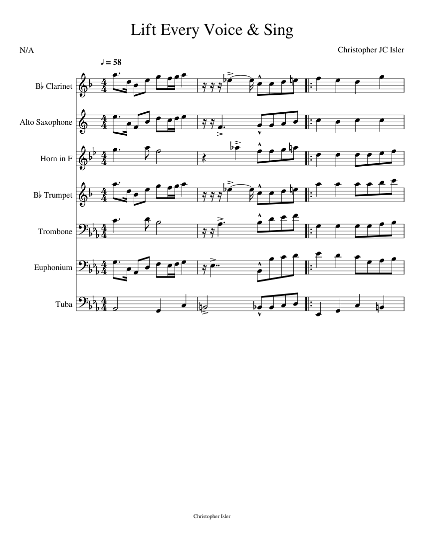 Lift Every Voice Sing Sheet music for Trombone, Euphonium, Tuba ...