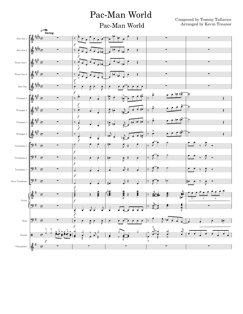 Title Screen (Pac-Man World) - Big Band Arrangement Sheet music for ...