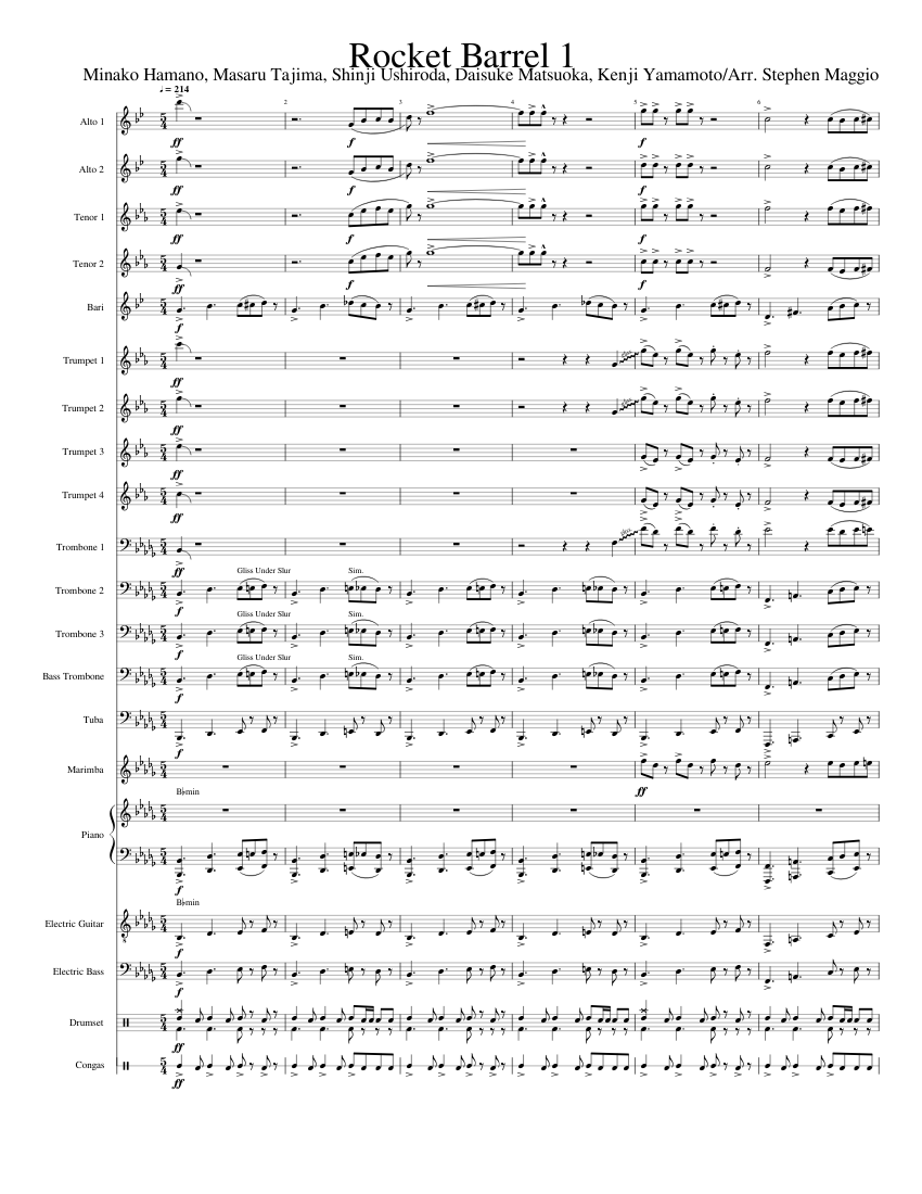 Rocket Barrel Sheet music for Piano, Trombone, Tuba, Saxophone alto ...