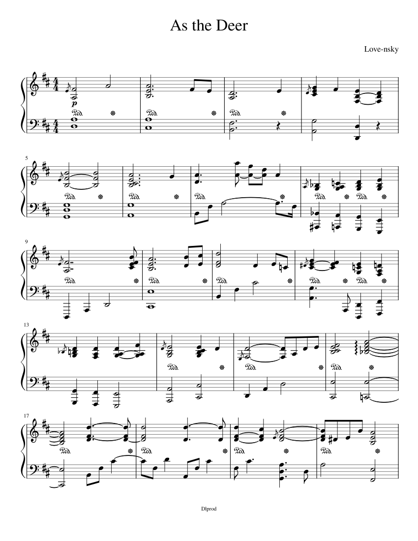 As the Deer - Martin J Nystrom Sheet music for Piano (Solo) | Musescore.com