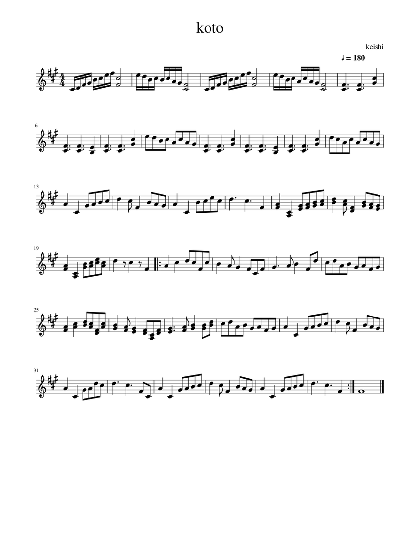 koto Sheet music for Strings - plucked (other) (Solo) | Musescore.com