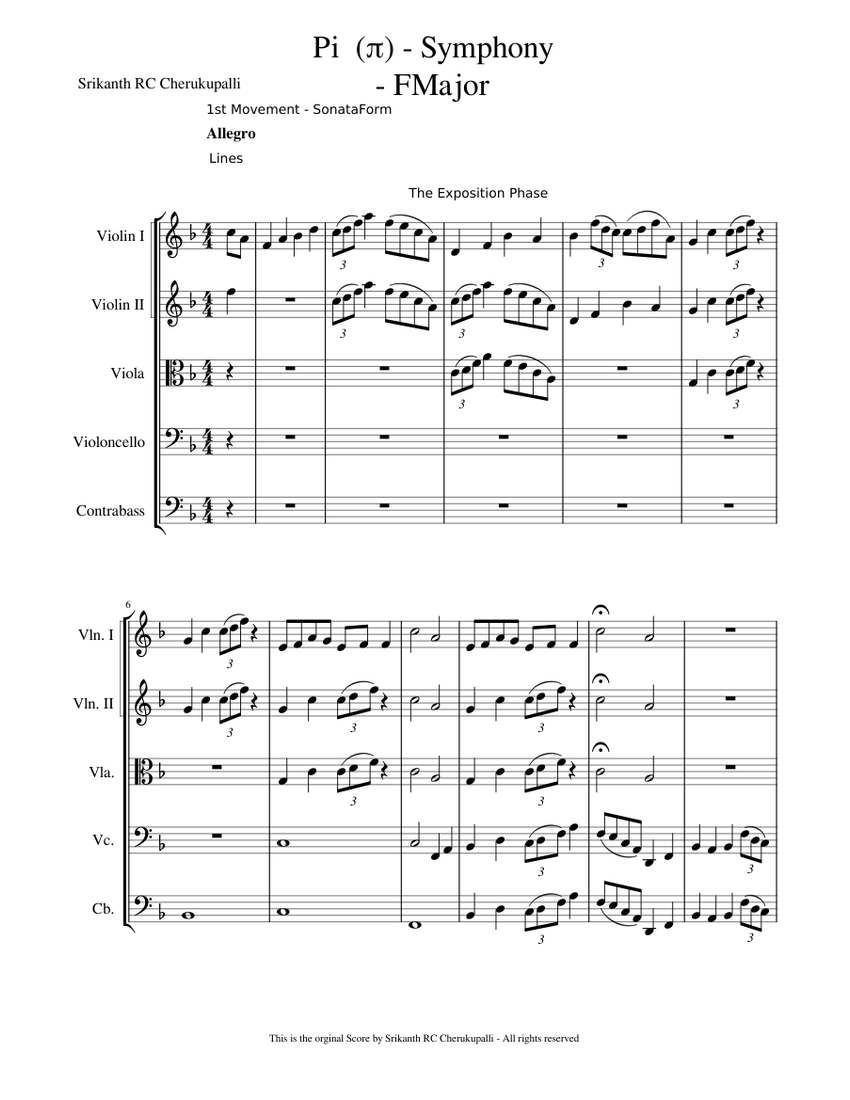 Pi - Symphony written by Srikanth RC Cherukupalli Sheet music for ...