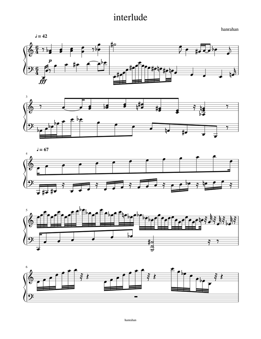 interlude Sheet music for Piano (Solo) | Musescore.com
